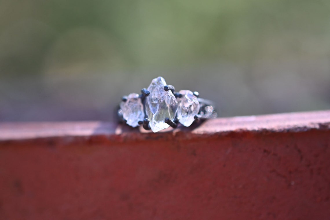 Raw Gemstone Ring Rough Stone Engagement Ring Cocktail | Etsy