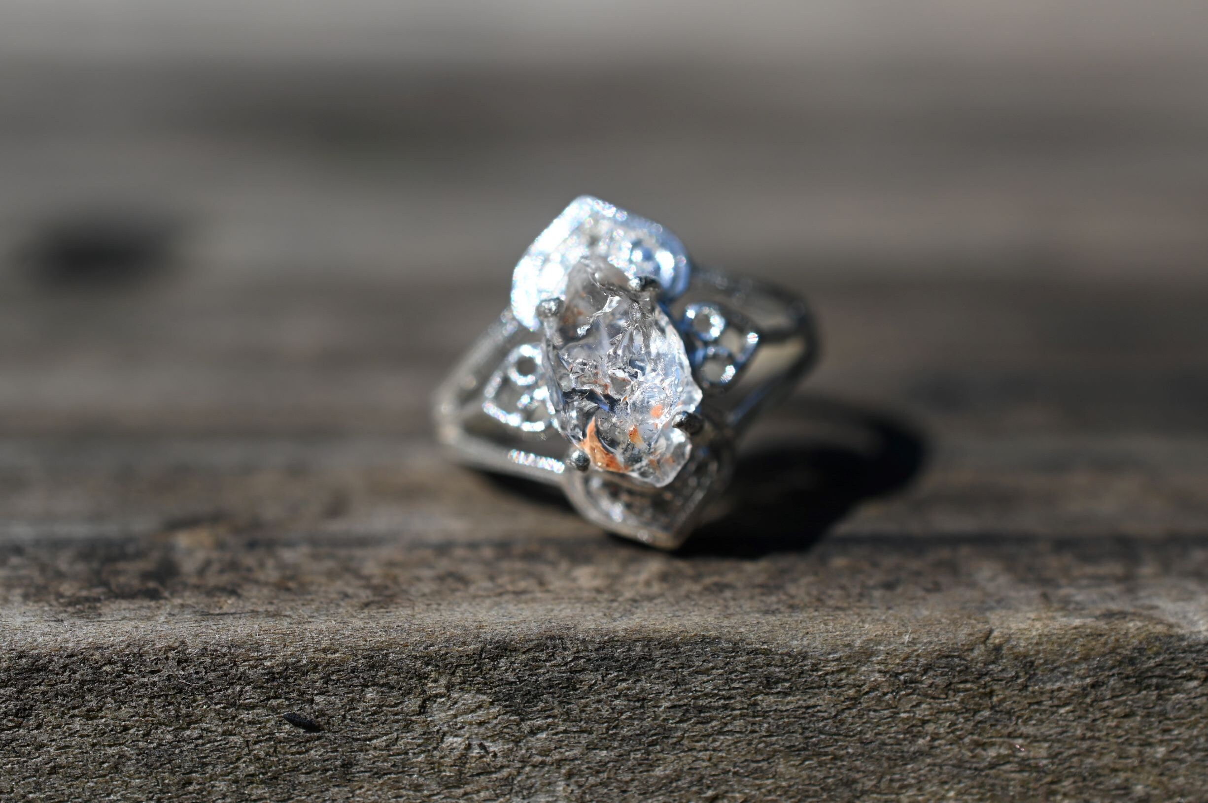 Raw Diamond Engagement Ring Rough Diamond Ring Uncut Diamond | Etsy