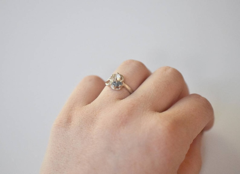 Handmade Unique Engagement Ring Small Diamonds Dainty Boho - Etsy