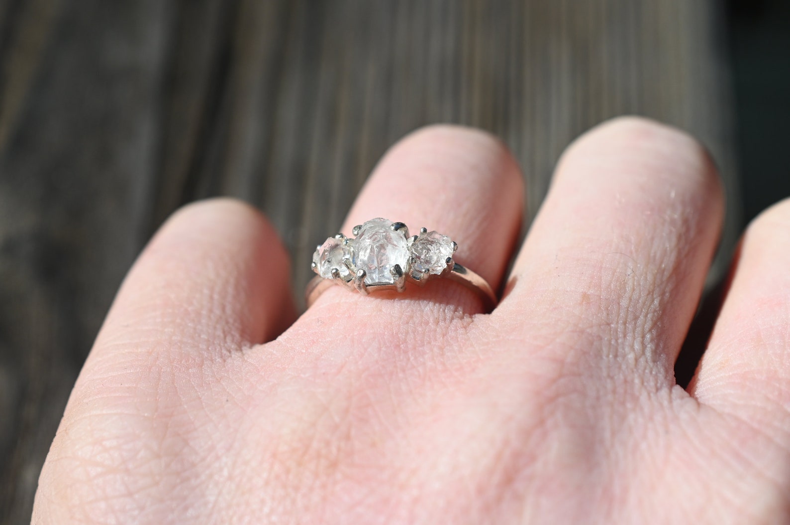 Raw Diamond Engagement Ring Rough Diamond Ring Uncut Diamond - Etsy