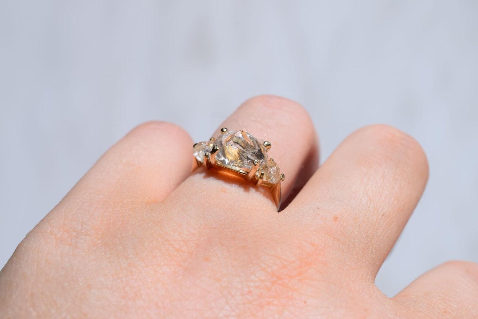 Size 7 14k Gold Diamond Ring Raw Diamond Engagement Ring - Etsy