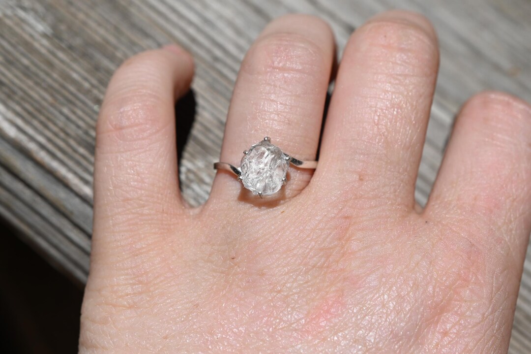Engagement Ring Sterling Silver Lake County Diamond Ring, Rough Raw ...