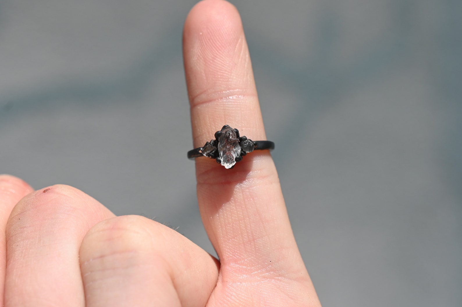 Raw Quartz Engagement Ring Rough Diamond Jewelry Natural Uncut - Etsy