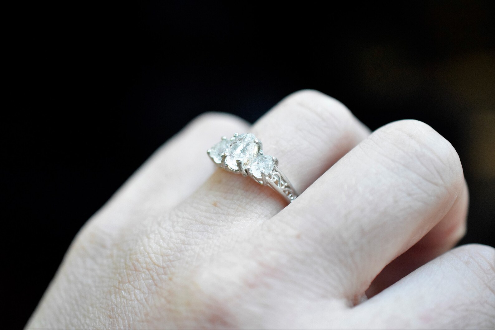 Raw Diamond Engagement Ring Rough Diamond Wedding Band Unique - Etsy