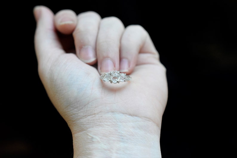 Raw Diamond Engagement Ring Rough Diamond Wedding Band Unique | Etsy