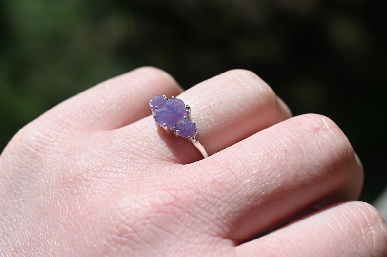 Grape Agate , Vintage Inspired Raw Grape Agate Ring, Rough Natural ...