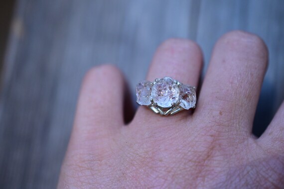 Raw Diamond Ring Etsy