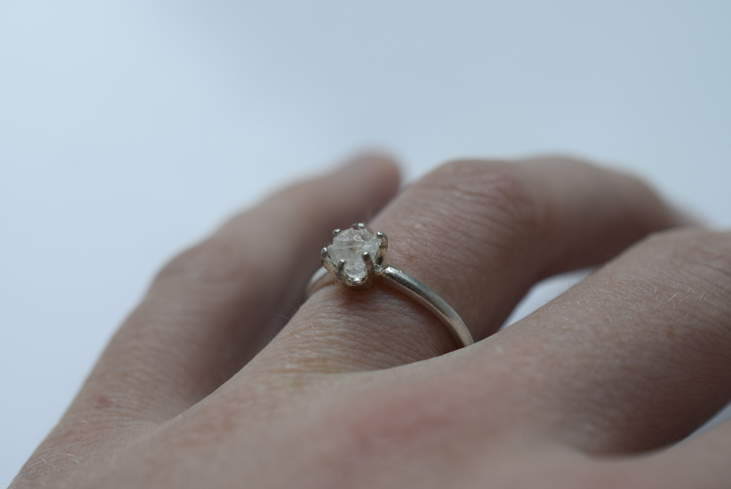 Raw Diamond Ring Uncut Engagement Ring Simple Engagement | Etsy