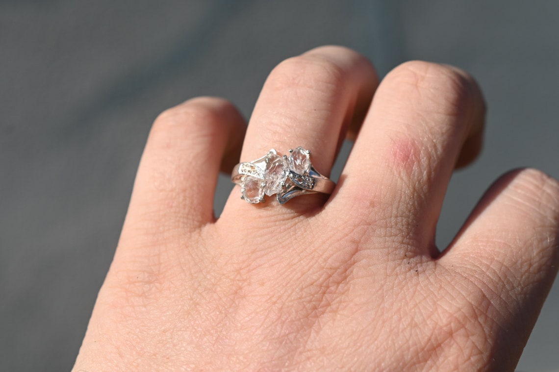 Unique Engagement Ring Vintage Inspired Raw Diamond Ring Rough - Etsy