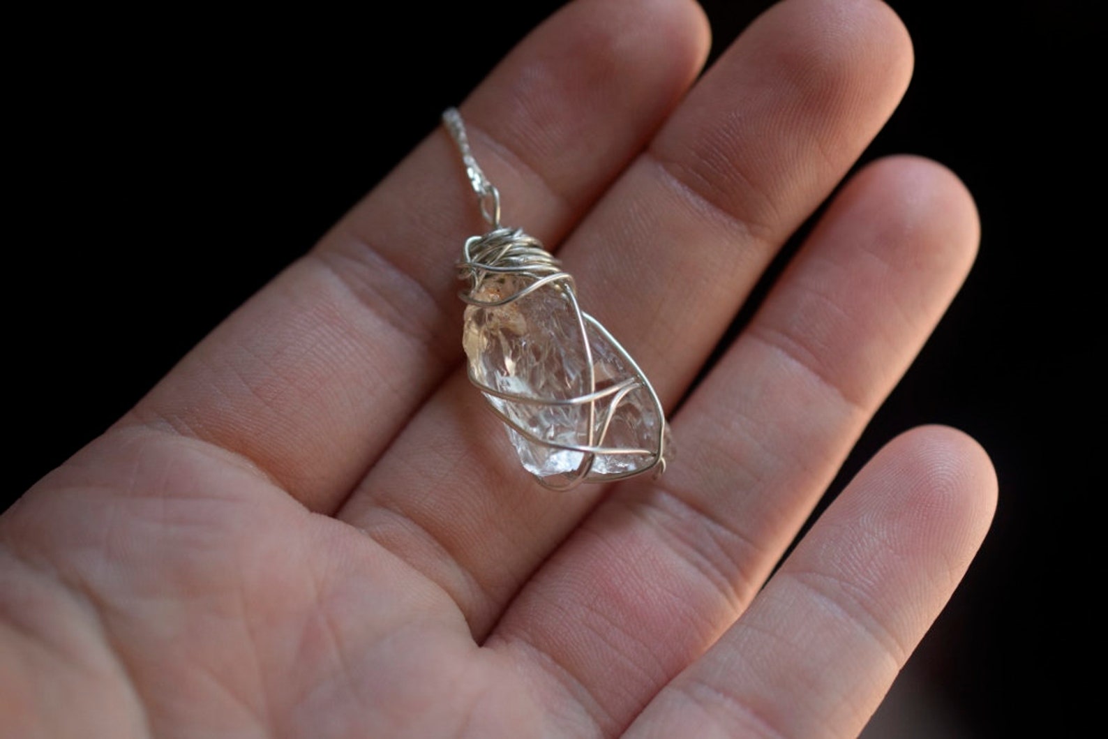 Sterling Silver Raw Diamond Necklace Rough Diamond Necklace - Etsy