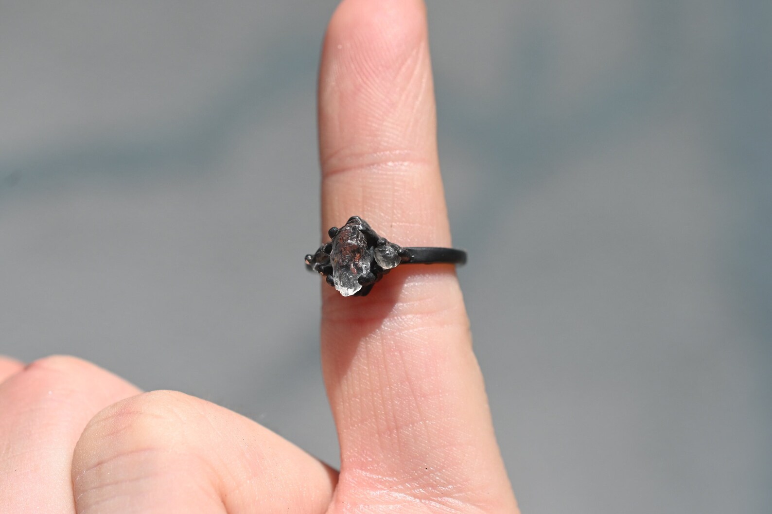 Raw Quartz Engagement Ring Rough Diamond Jewelry Natural Uncut | Etsy