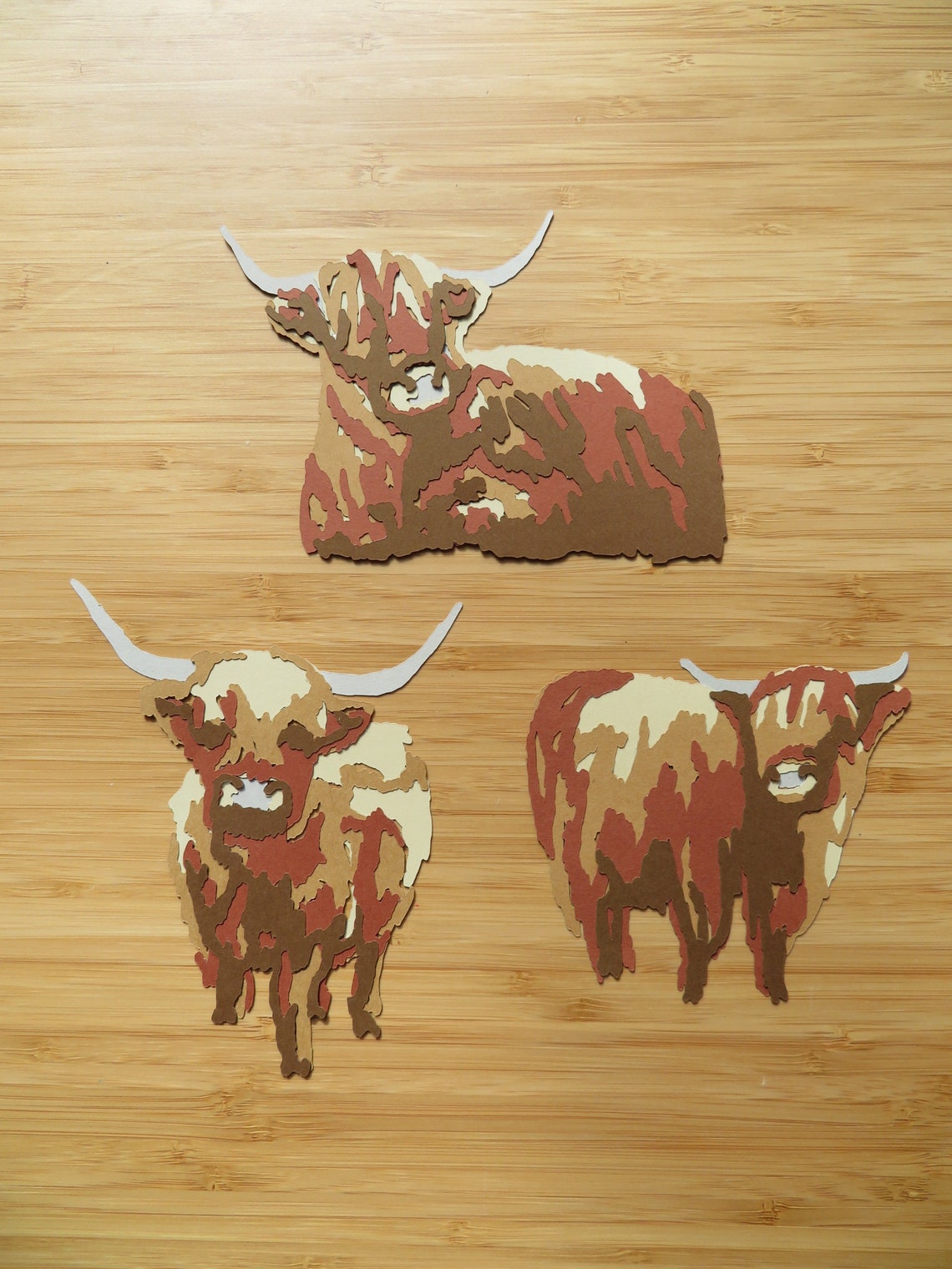 Paper Art Cutouts - Highland Cows - Etsy