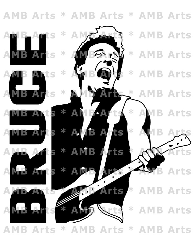 Bruce Springsteen SVG – on Stage Silhouette Design (digital Download ...