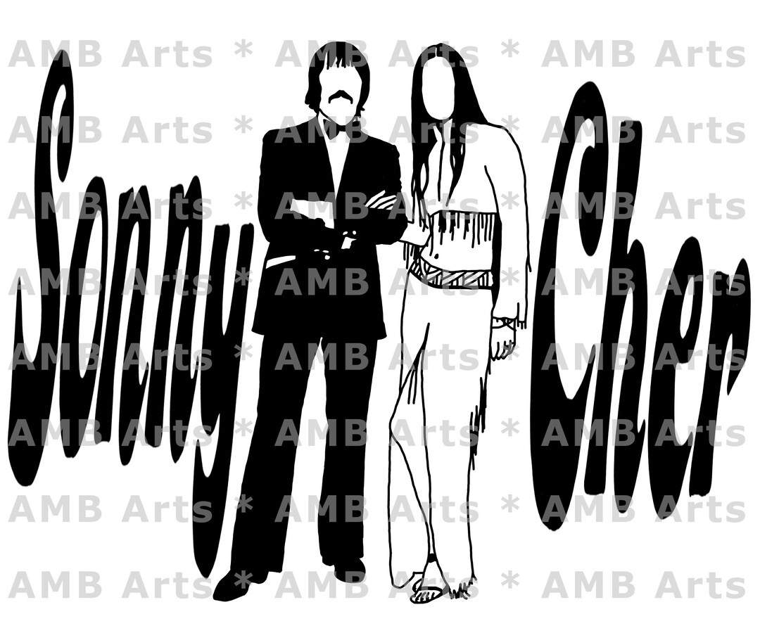 Sonny and Cher SVG/PNG Digital Download - Sonny and Cher 60s Pose ...