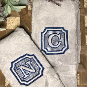 Embossed Monogram Bath Towels, Custom Embossed Plush Towel ...