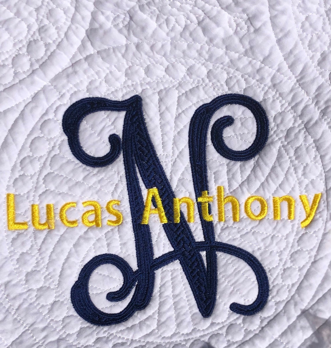 Personalized Baby Prince Quilt: Embroidered Birth Announcement Blanket ...
