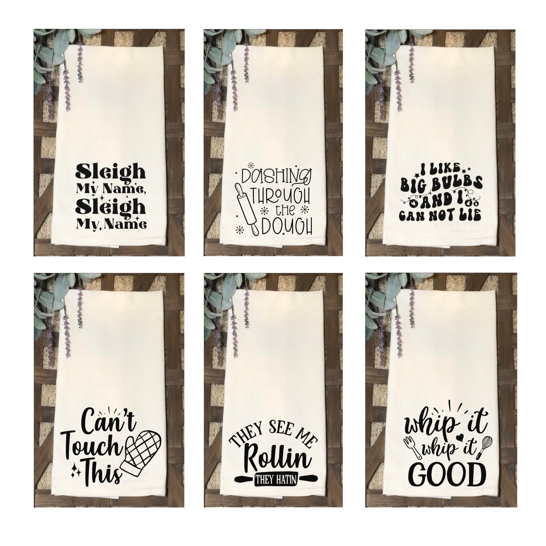 Snarky Sarcastic Holiday Kitchen Decoration, Funny Christmas Flour Sack ...