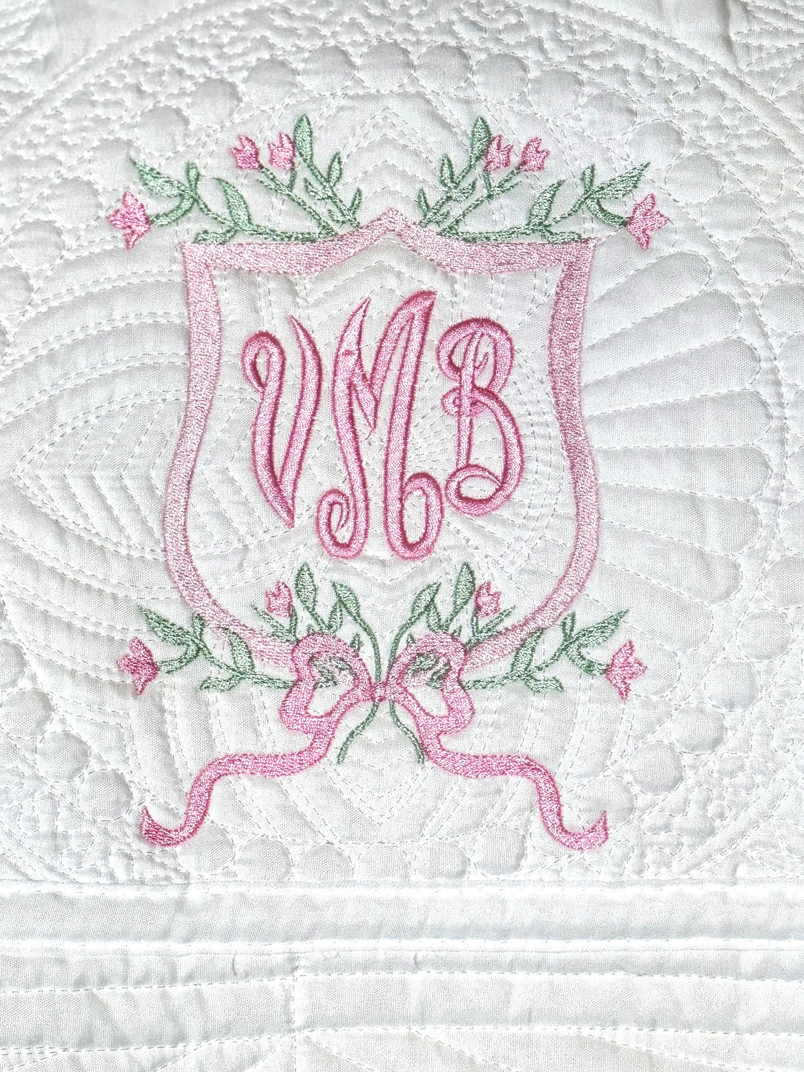 Heirloom Quilt Embroidered With Classic Crest and Baby's Initials ...