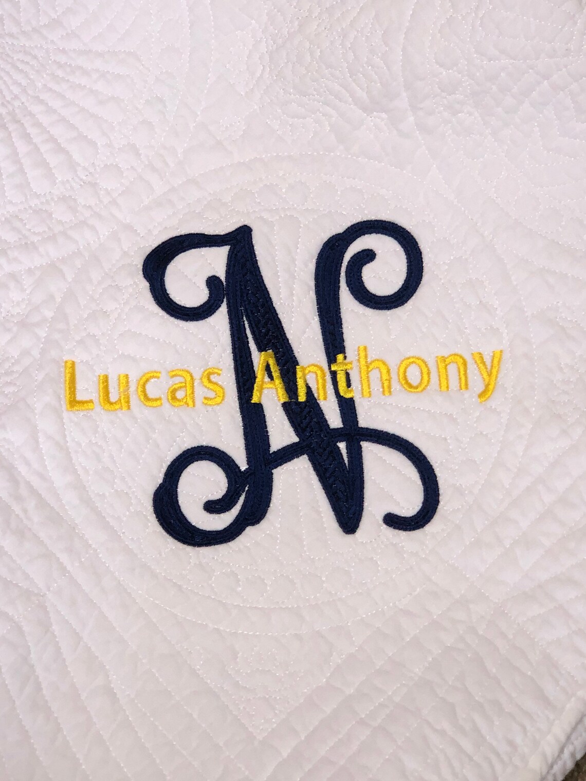 Personalized Baby Prince Quilt: Embroidered Birth Announcement Blanket ...