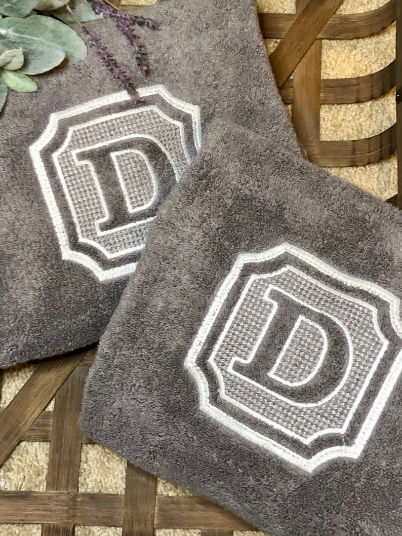 Embossed Monogram Bath Towels, Custom Embossed Plush Towel ...