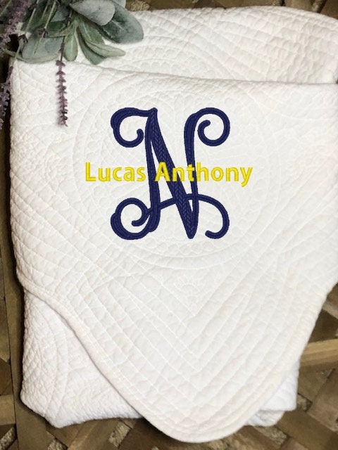 Personalized Baby Prince Quilt: Embroidered Birth Announcement Blanket ...