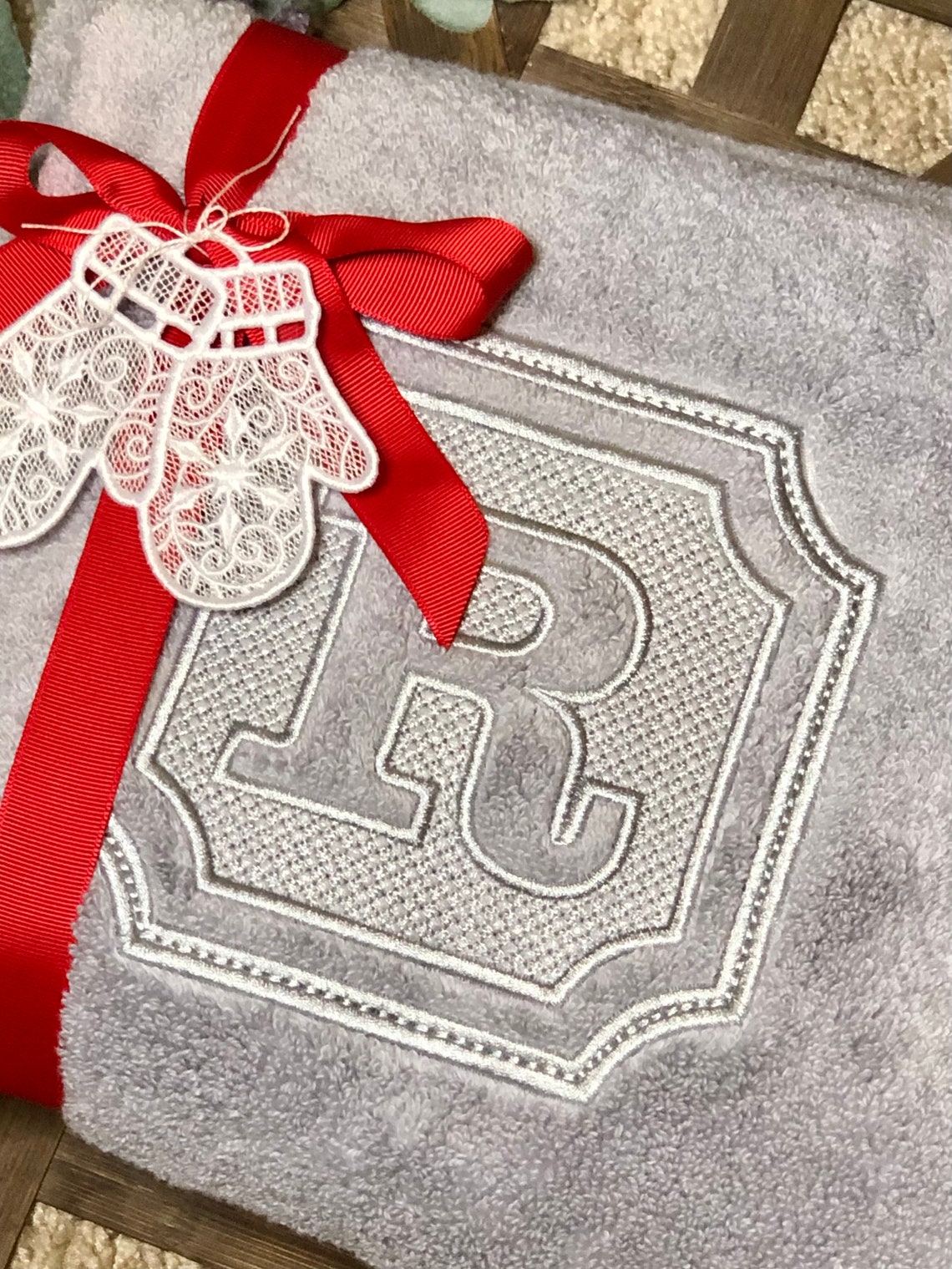 Embossed Monogram Bath Towels Custom Embossed Plush Towel - Etsy