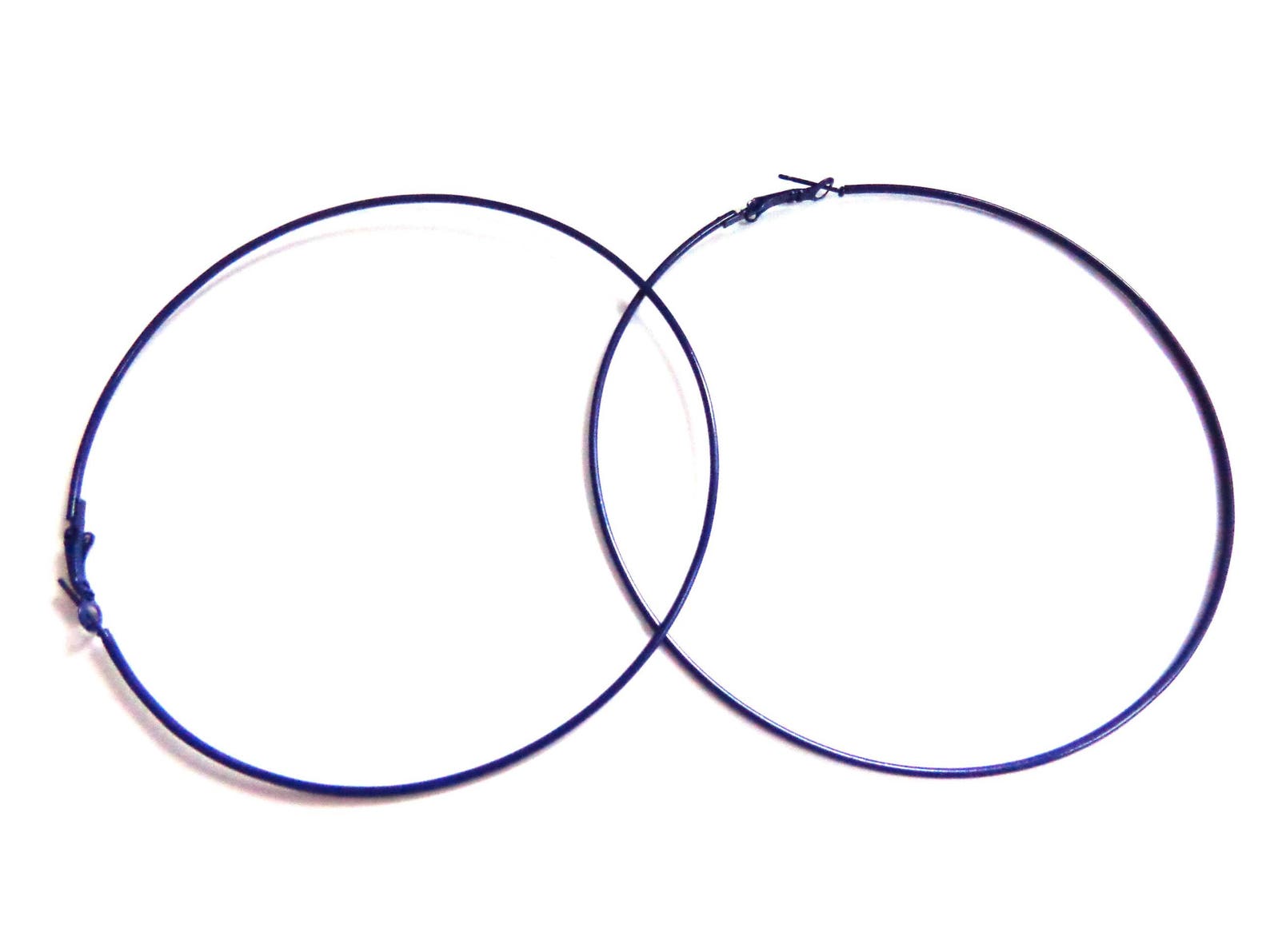 Blue Hoop Earrings Classic Hoop Midnight Navy Blue Hoop - Etsy