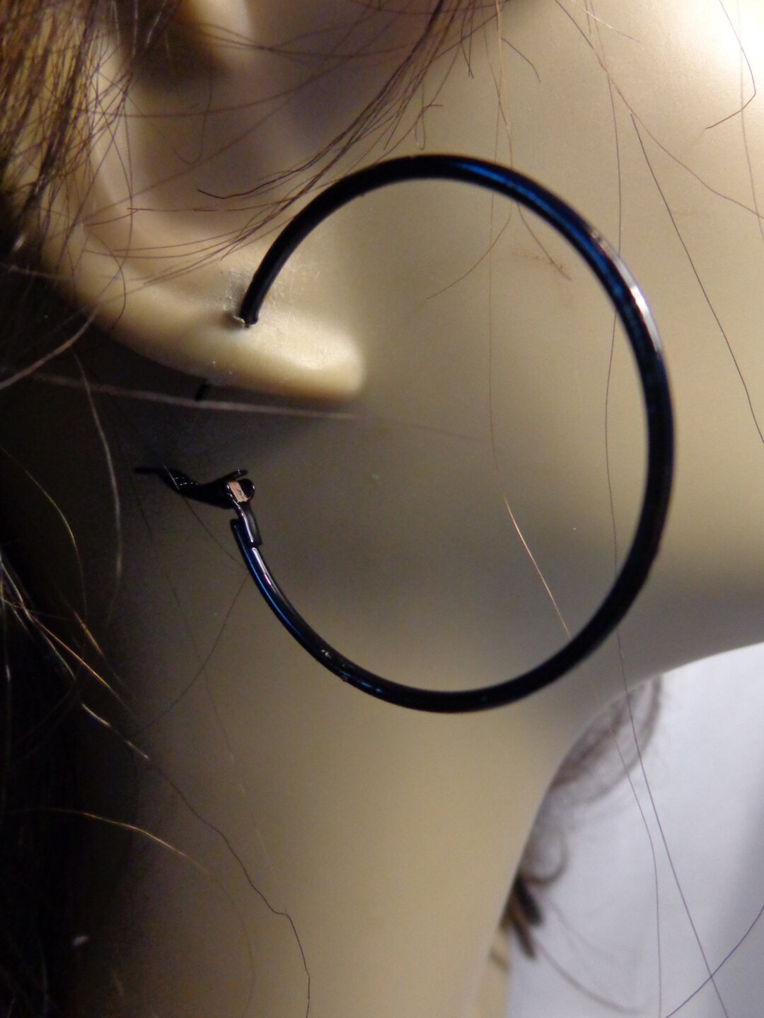 Black Hoop Earrings 1.5 Inch BLACK Hoop Earrings Classic Hoop - Etsy