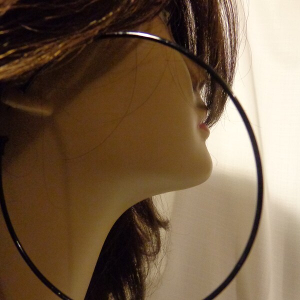 Black Hoop Earrings - Etsy