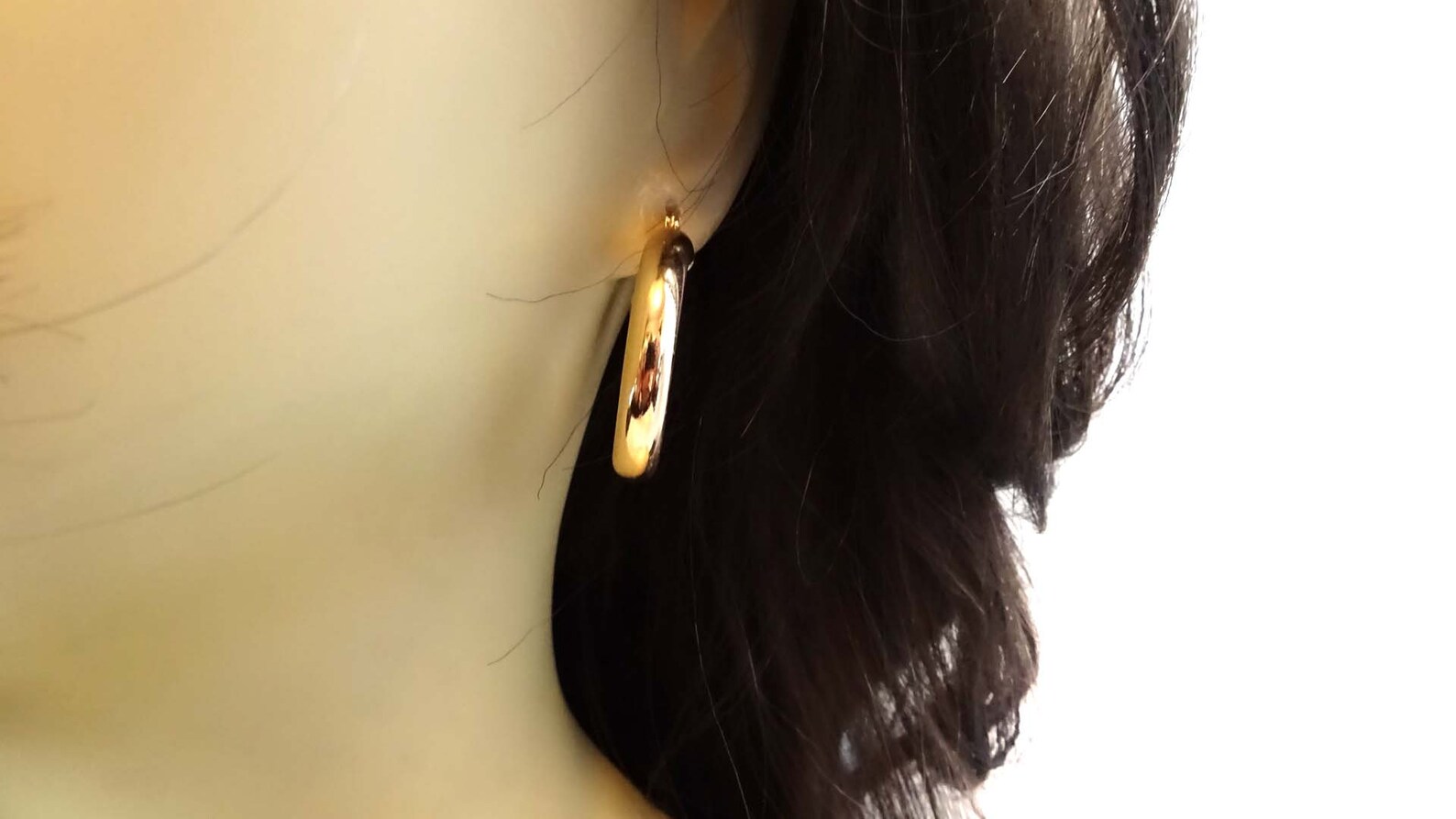 1 Inch Hoop Earrings EXTRA Thick Round Silver or Gold Brass - Etsy