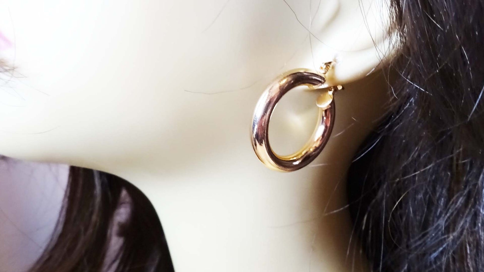 1 Inch Hoop Earrings EXTRA Thick Round Silver or Gold Brass - Etsy