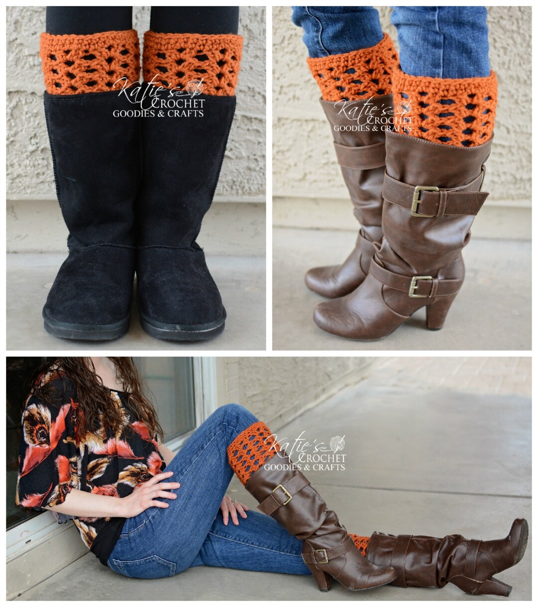 Lacey Shell Boot Cuff Crochet Pattern in 5 Sizes - PDF File, Instant ...