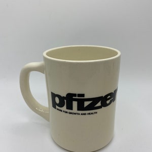 Vintage Set of 4 Pfizer Logo Advertising Coffee Mugs Pharmaceutical ...