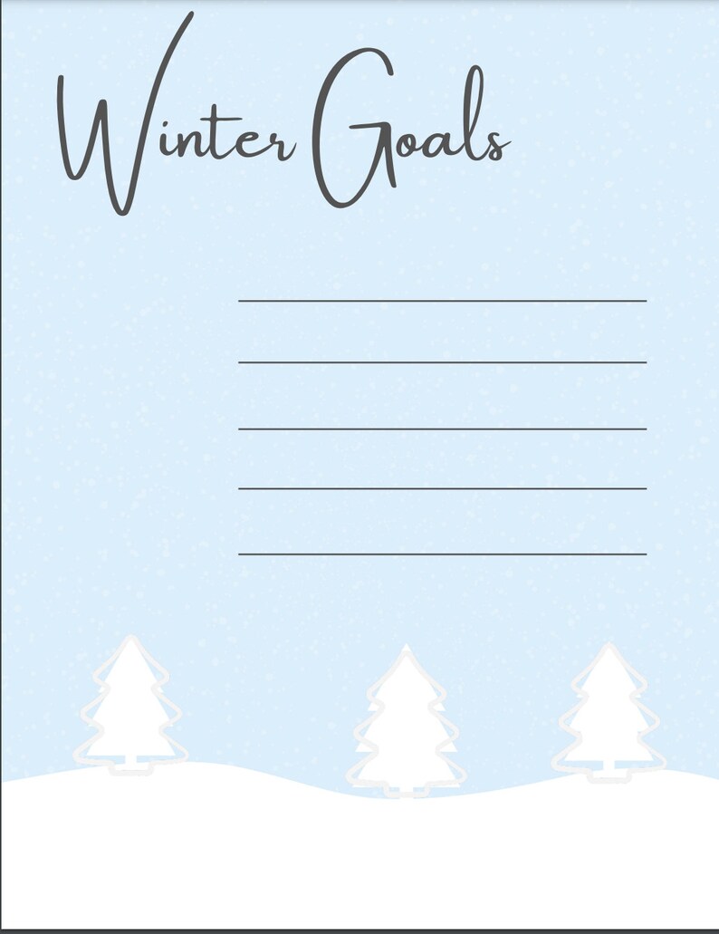 Seasonal Goal Sheets - Digital Download - Etsy