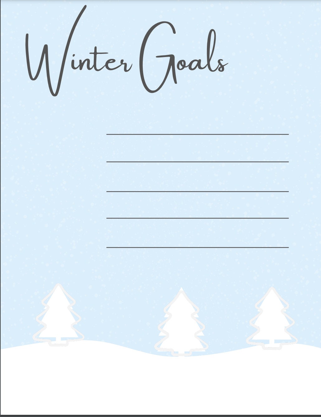 Seasonal Goal Sheets Digital Download - Etsy