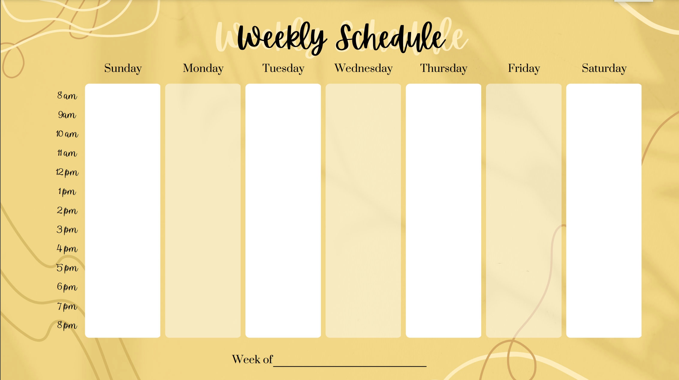 Weekly Schedule 1 - Digital Download - Etsy