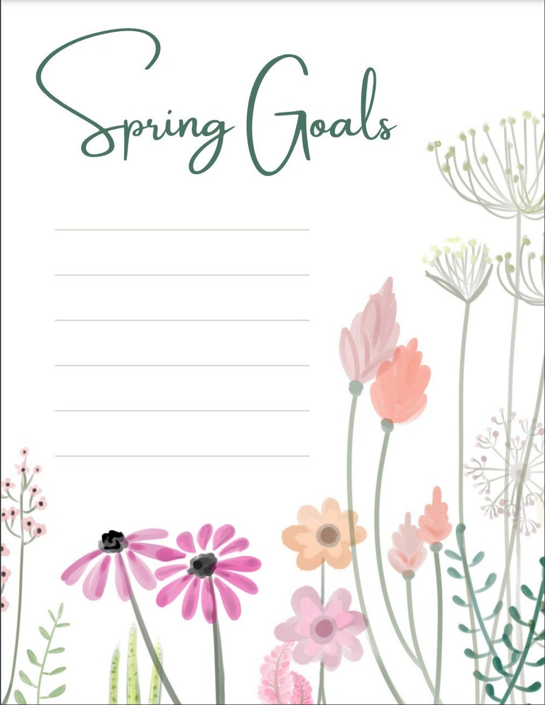Seasonal Goal Sheets - Digital Download - Etsy