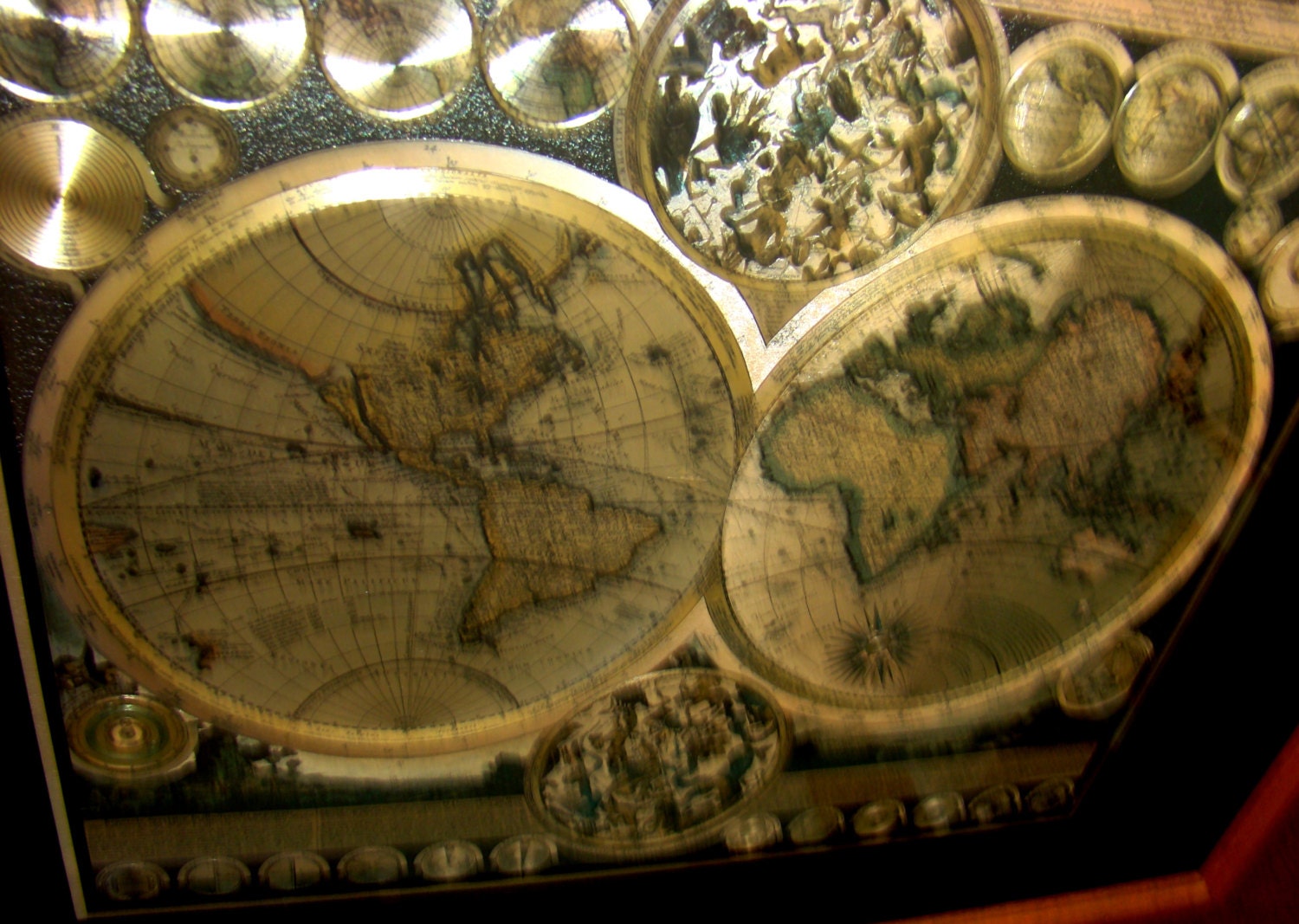 Vintage Rare 24K Gold Foil World Map AFTER Adam Friedrich | Etsy