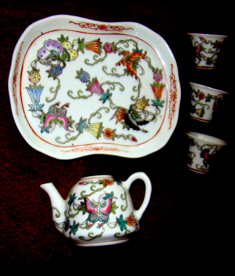 Authentic Chinese Miniature Tea Set Oriental - Etsy