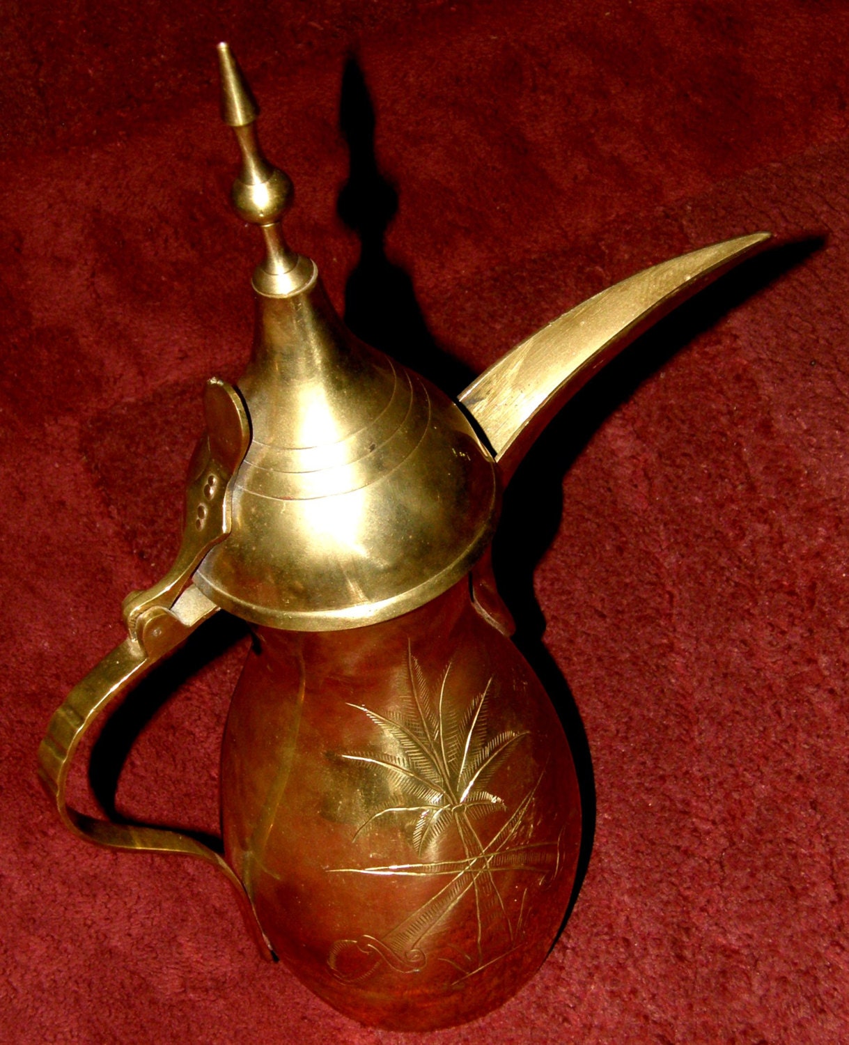 Saudi Arabia Solid Brass Dallah Coffee Pot – Islamic Brass Tea Pot ...