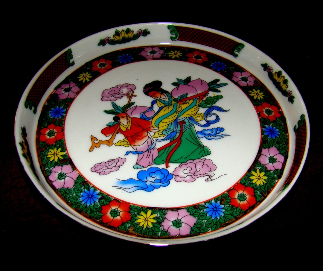 Oriental Chinese Display Collector's Ceramic Porcelain Mini Plate Hand ...