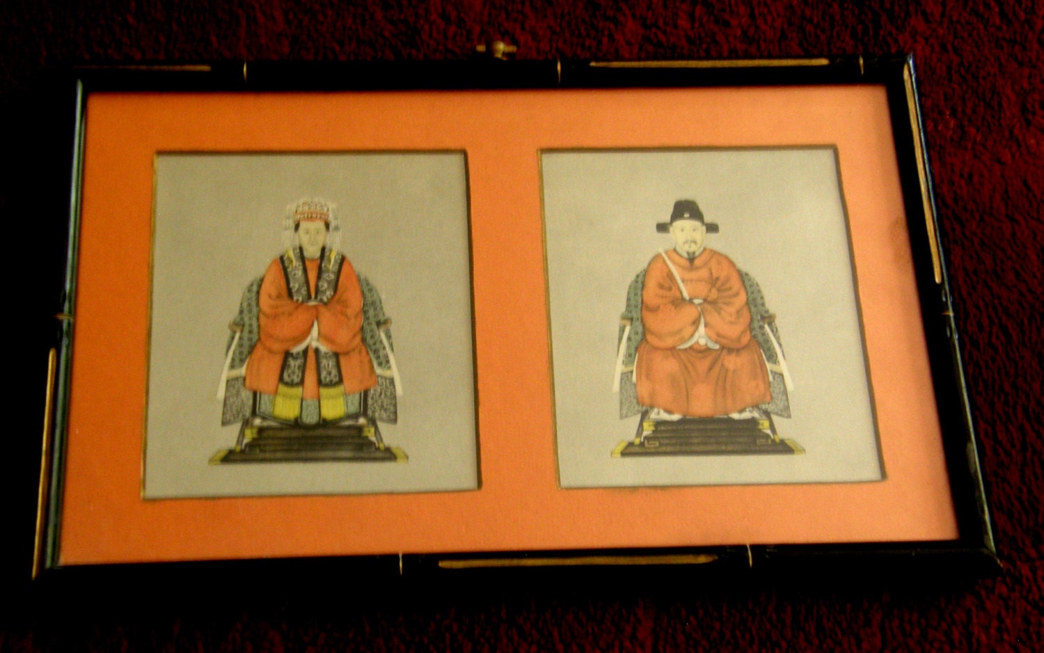 Chinese Miniature Art Portraits Custom Framed in a Wooden Frame With ...