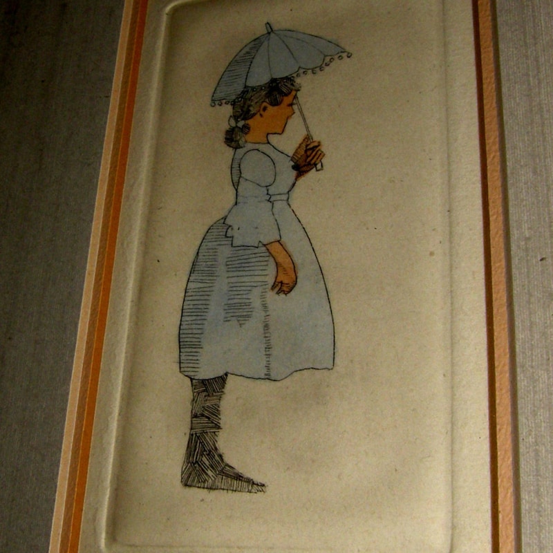 Hand Colored Etching - Etsy