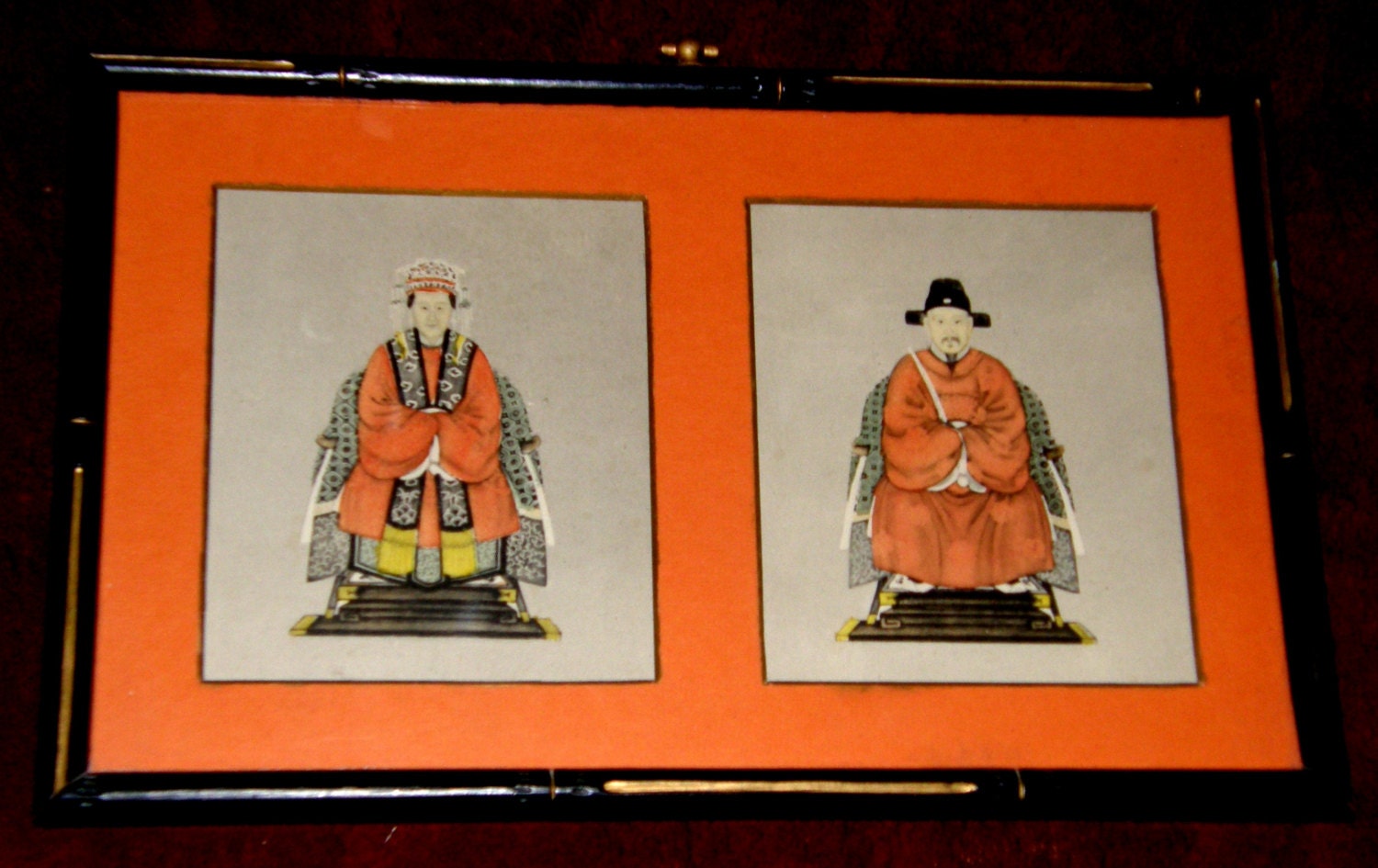 Chinese Miniature Art Portraits Custom Framed in a Wooden Frame With ...