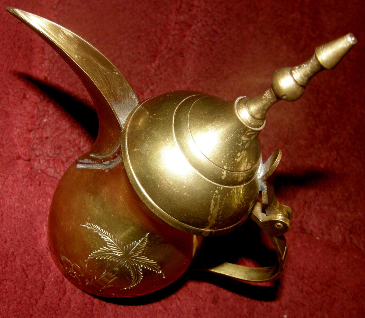 Saudi Arabia Solid Brass Dallah Coffee Pot – Islamic Brass Tea Pot ...