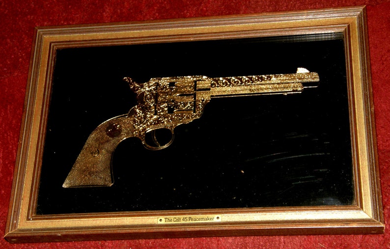 The Colt .45 Peacemaker 24K Gold & Sterling Silver Silhouette | Etsy