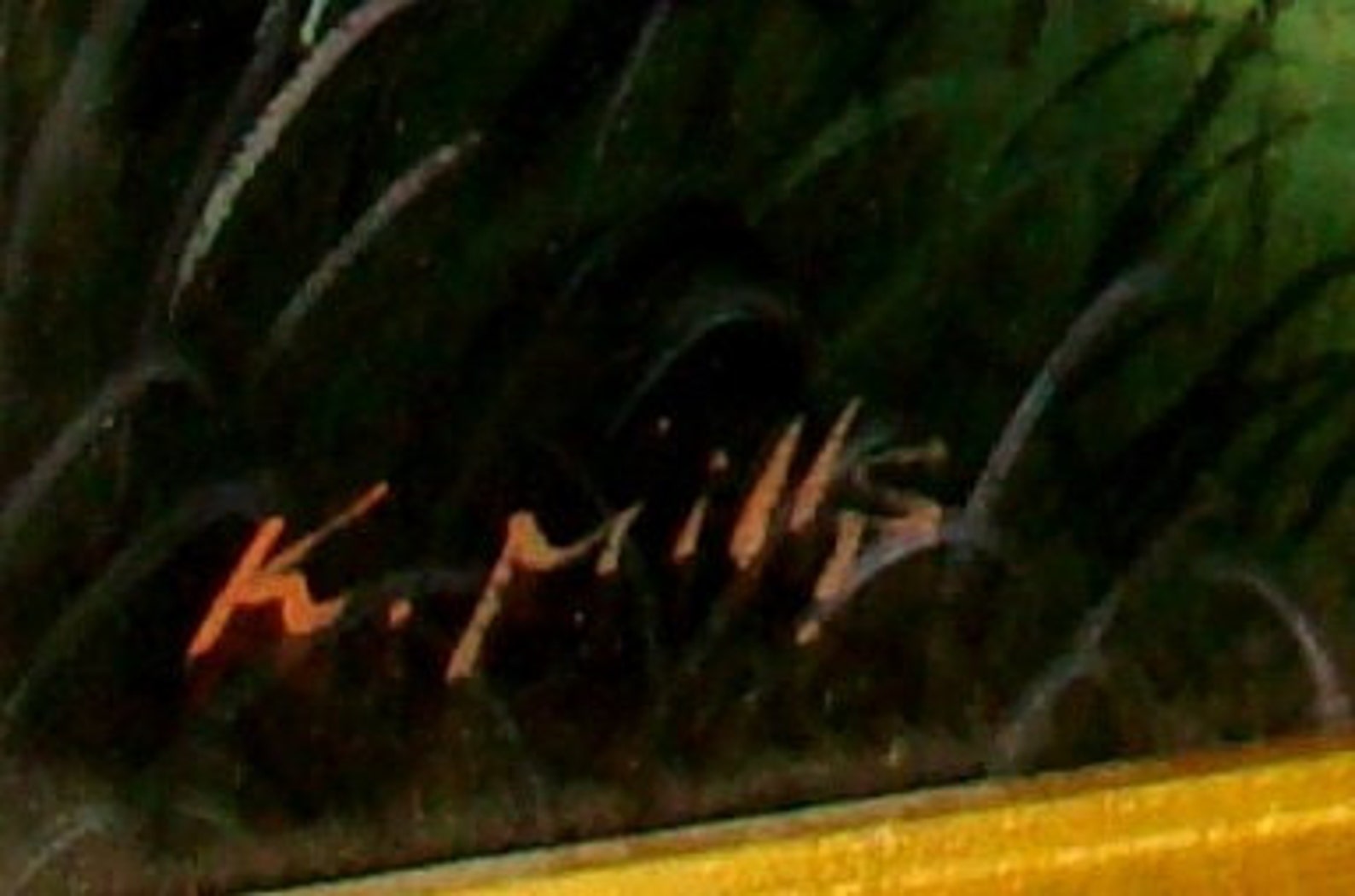 Signed K Mills Original Oil on Canvas Painting – Landscape Bird Art ...
