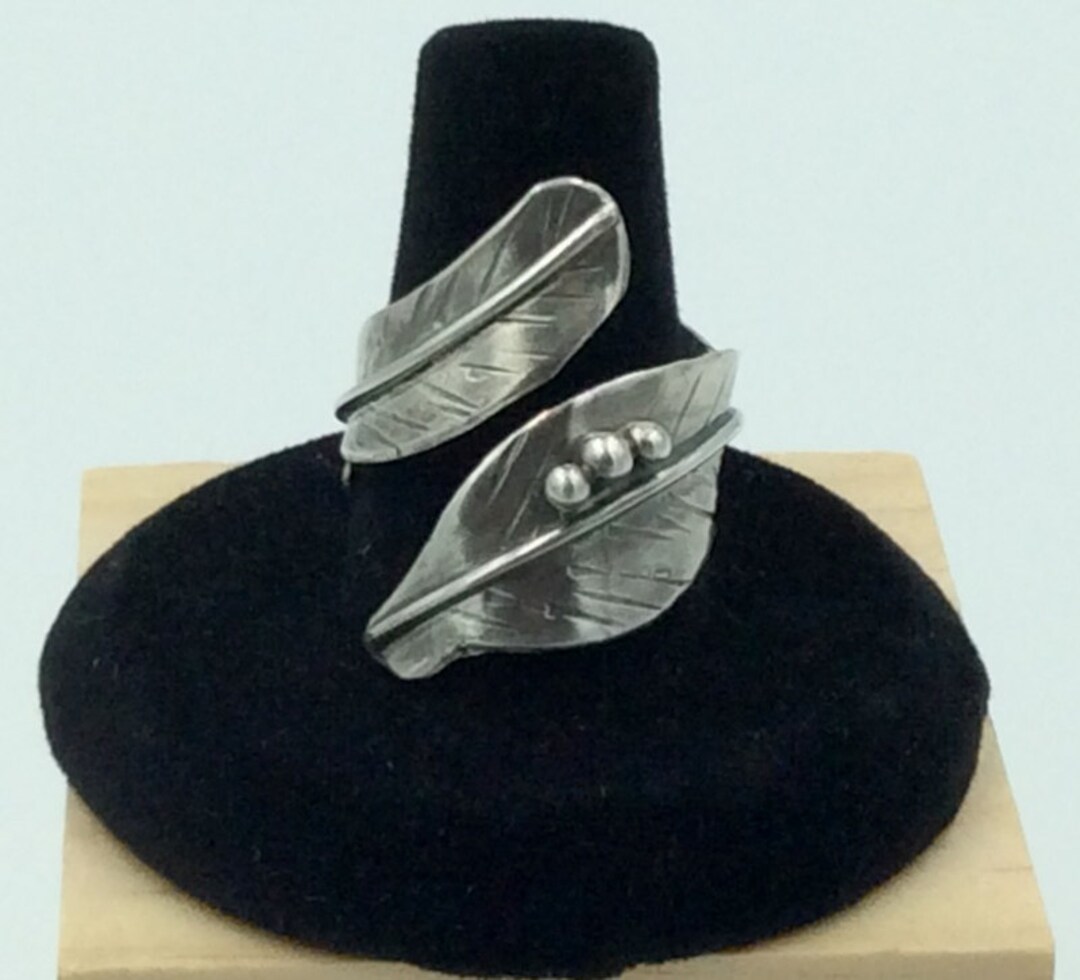 Feather Wrap Ring in Sterling Silvler - Etsy