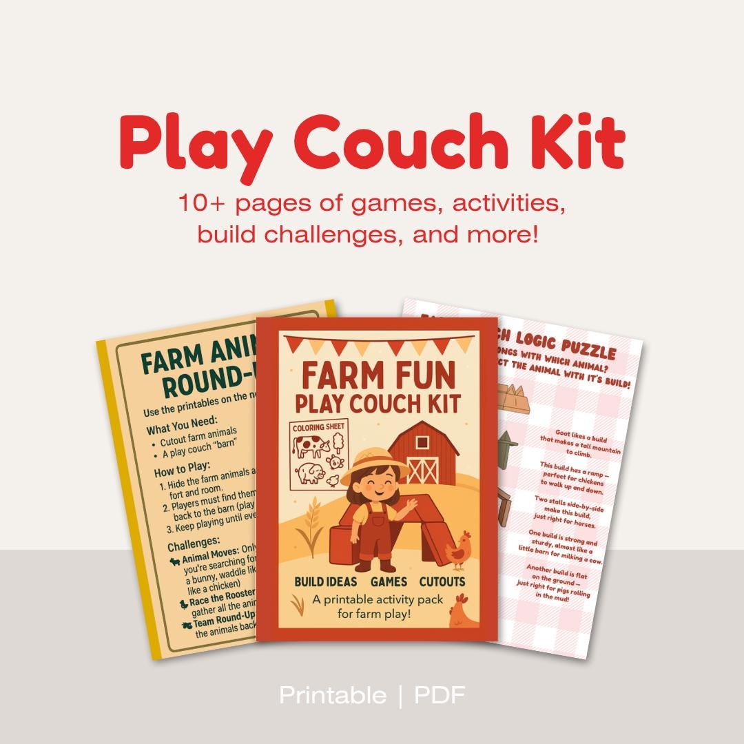 Farm Fun Play Couch Activity Kit – Printable Farm Build Ideas, Games ...