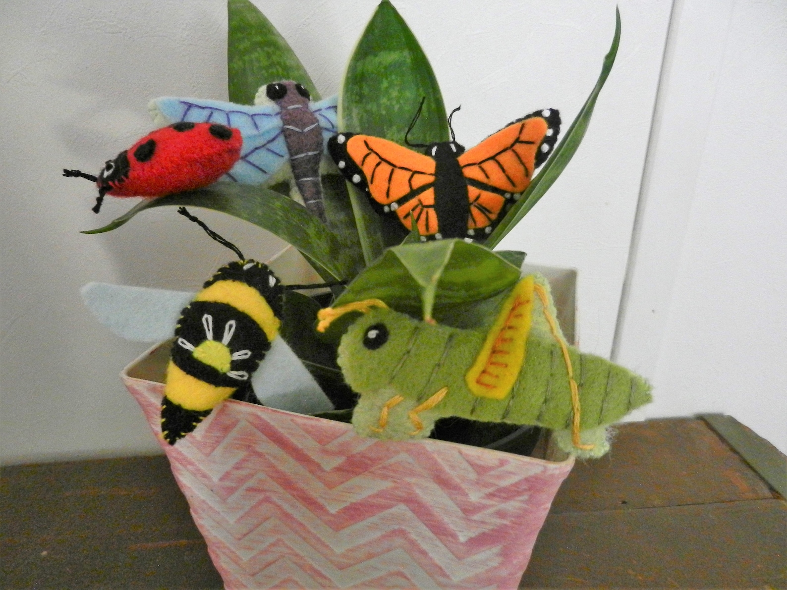 Felt Mini Bugs Insects Grasshopper Ladybug Butterfly Dragonfly Bee ...